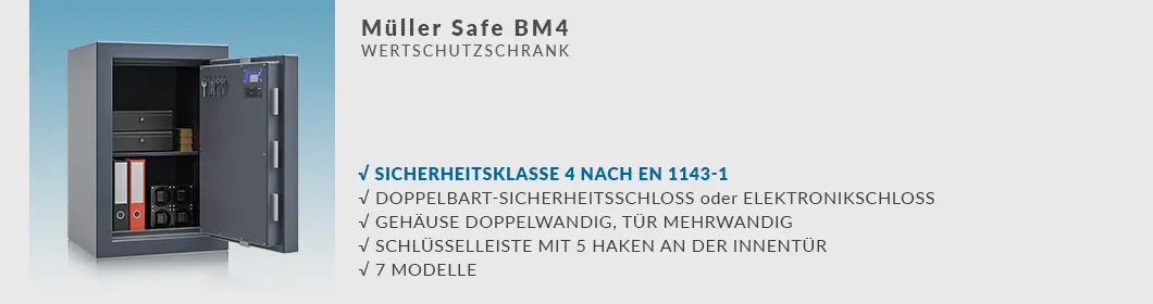 Müller Safe BM4-6 Wertschutzschrank mit zwei Schlüsselschlösser | Tre